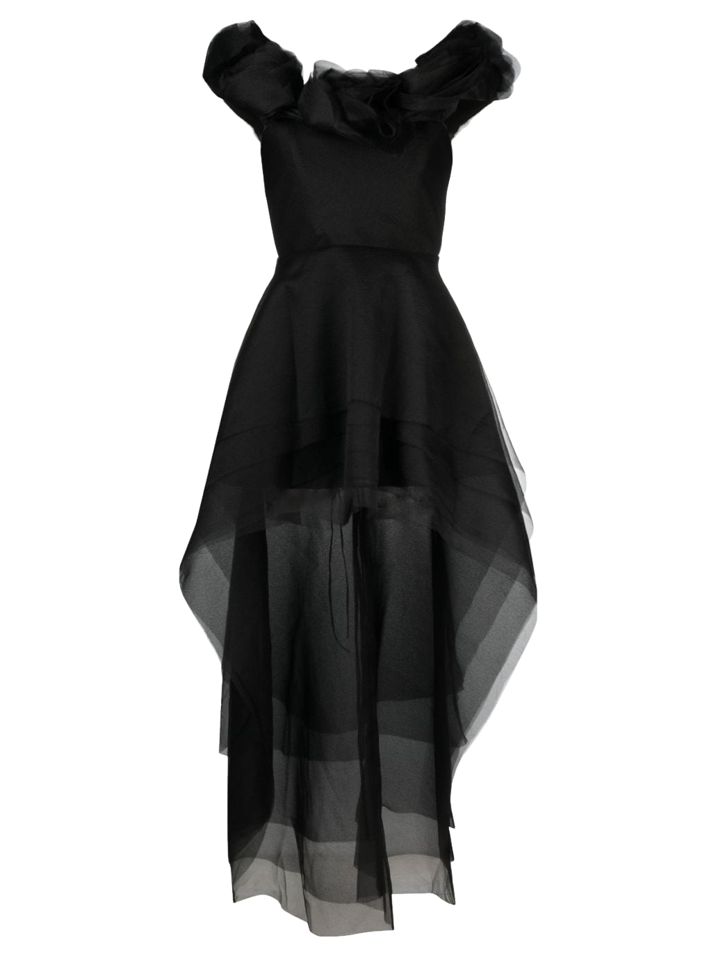 ELISABETTA FRANCHI Elisabetta Franchi Viscose Georgette and Crêpe Dress with Train