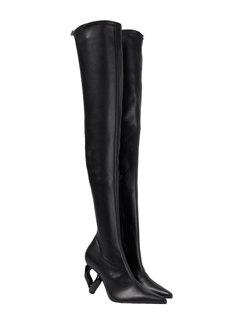 JW ANDERSON JW Anderson Over-the-Knee Chain Detail Leather Boots