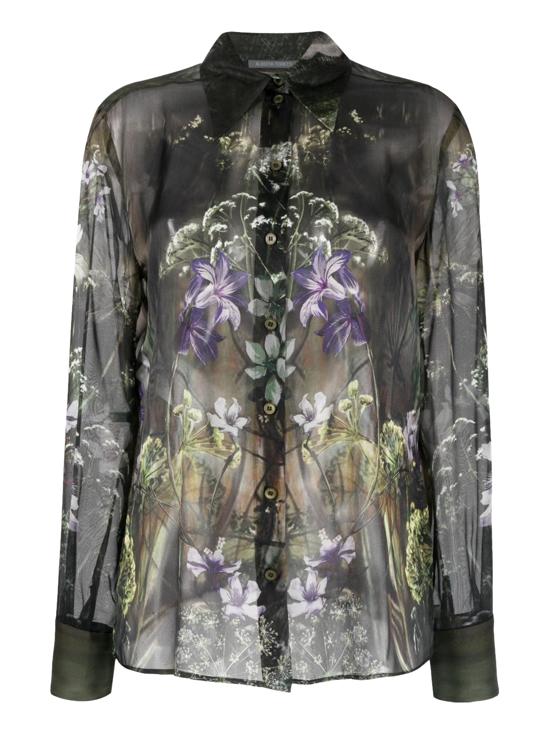ALBERTA FERRETTI Alberta Ferretti Floral-Print Silk Shirt