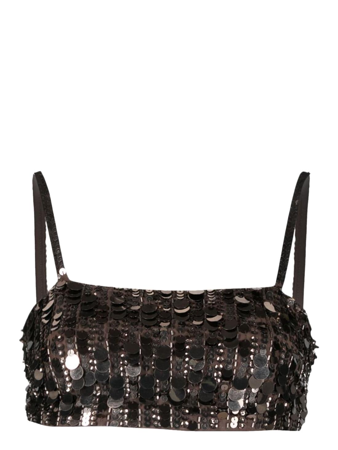 P.A.R.O.S.H Sequin-Embellished Cropped Tank Top