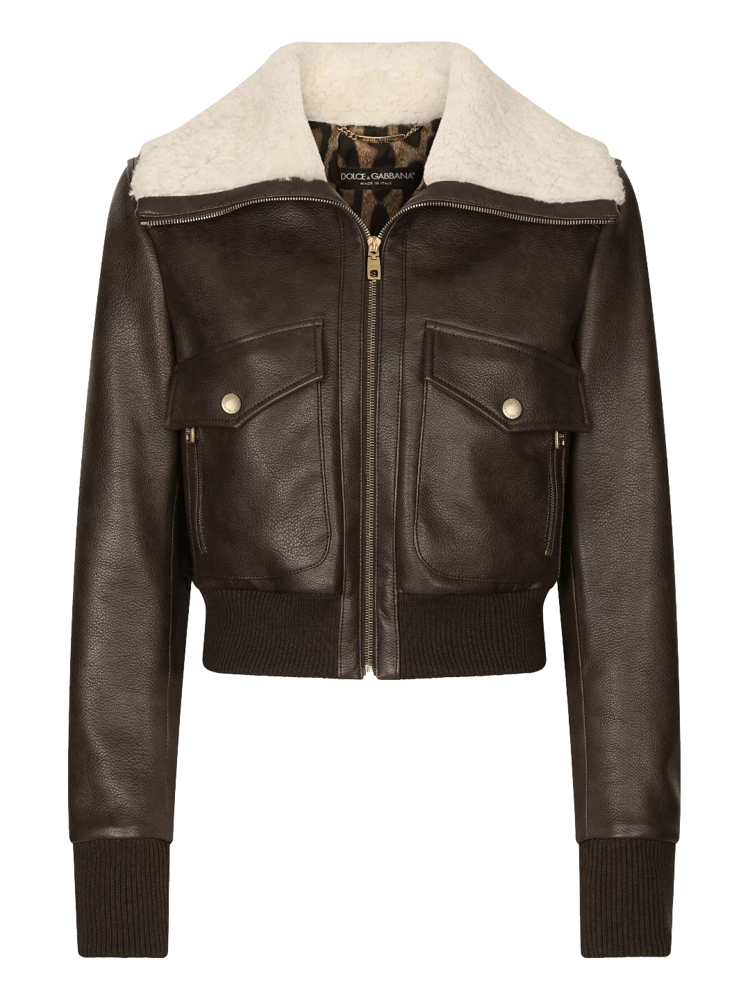 DOLCE & GABBANA Dolce & Gabbana Shearling-Collar Bomber Jacket