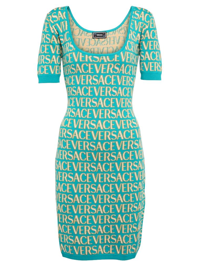 VERSACE Allover Intarsia Minidress