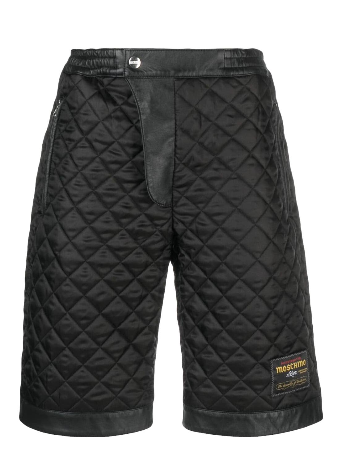 MOSCHINO Moschino Logo Patch Diamond Quilted Shorts