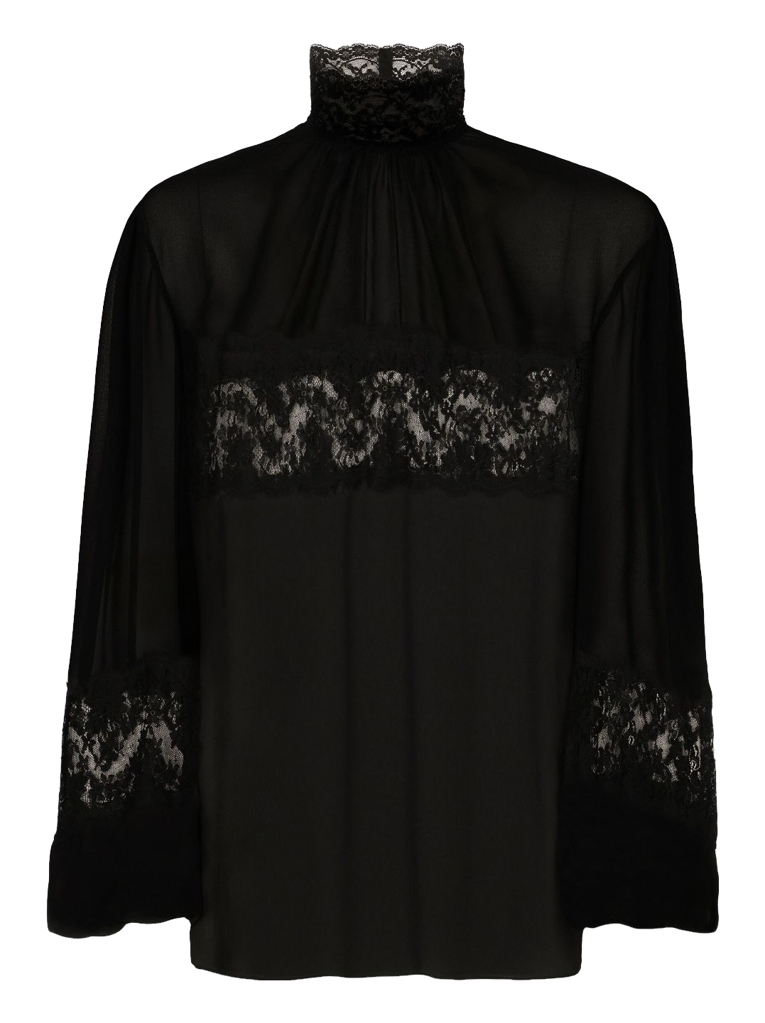 DOLCE & GABBANA Dolce & Gabbana Lace-Embellished High-Neck Blouse