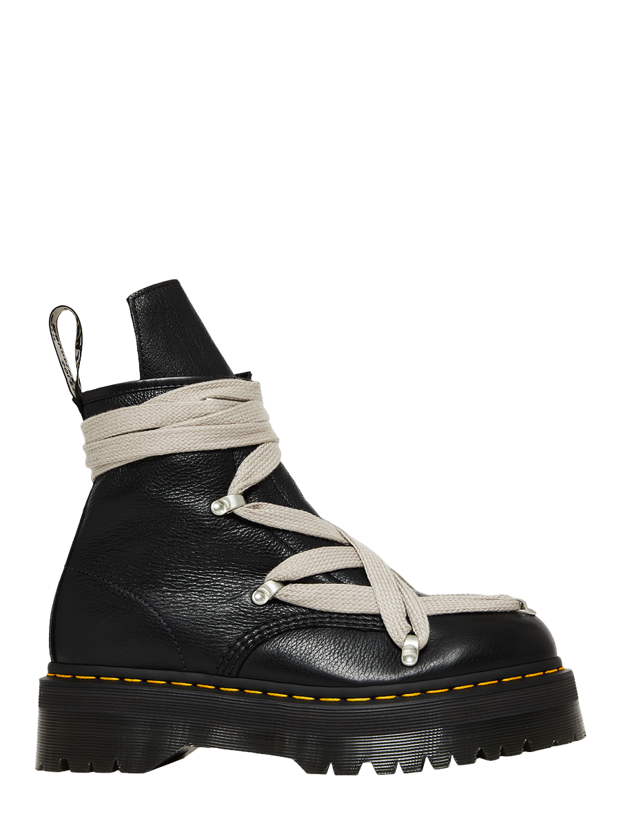 Rick Owens X Dr. Martens Megalace Quad Leather Boots - Black