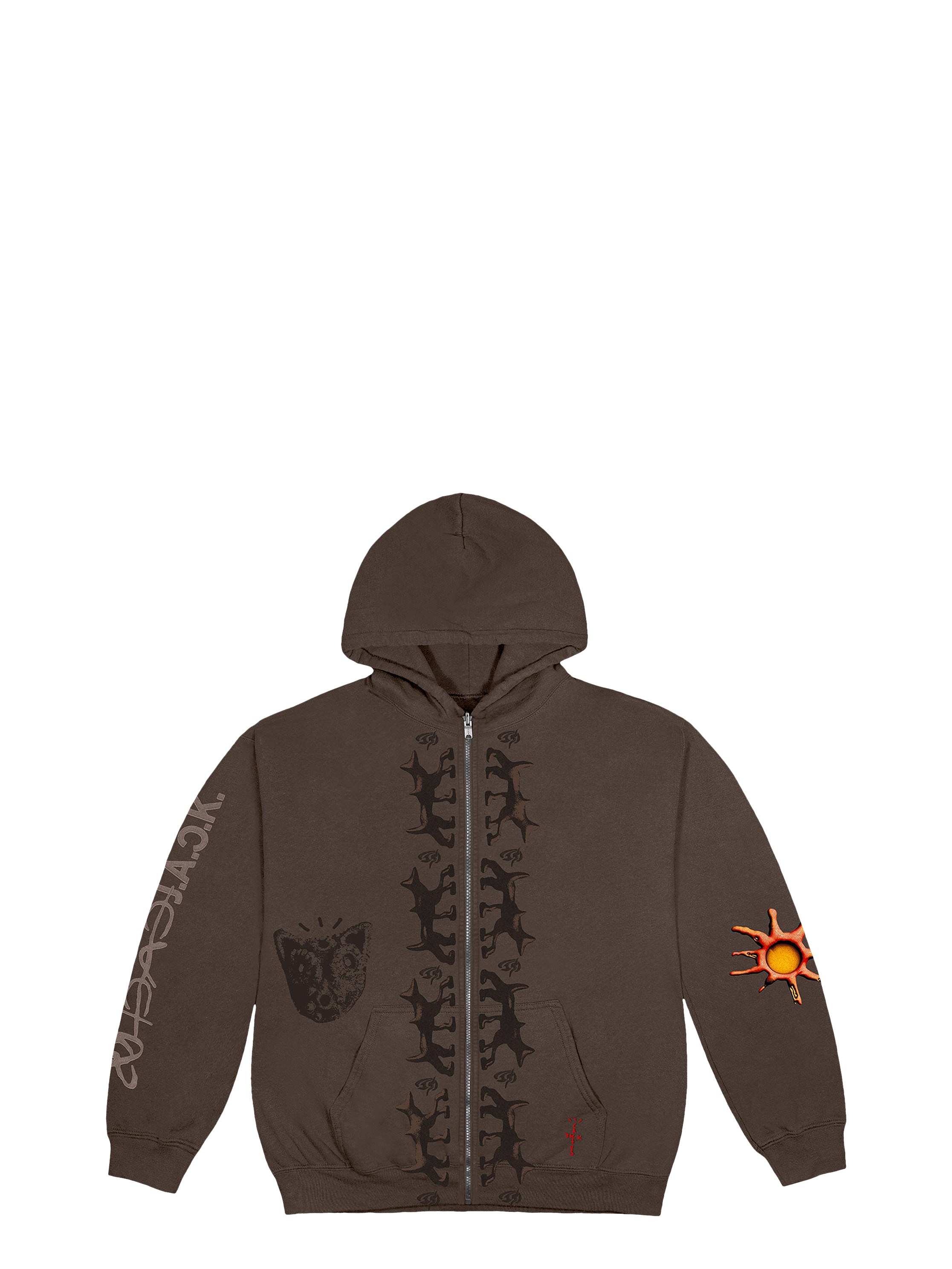 CACTUS JACK BY TRAVIS SCOTT Yup! Zip Hoodie - Brown | Editorialist
