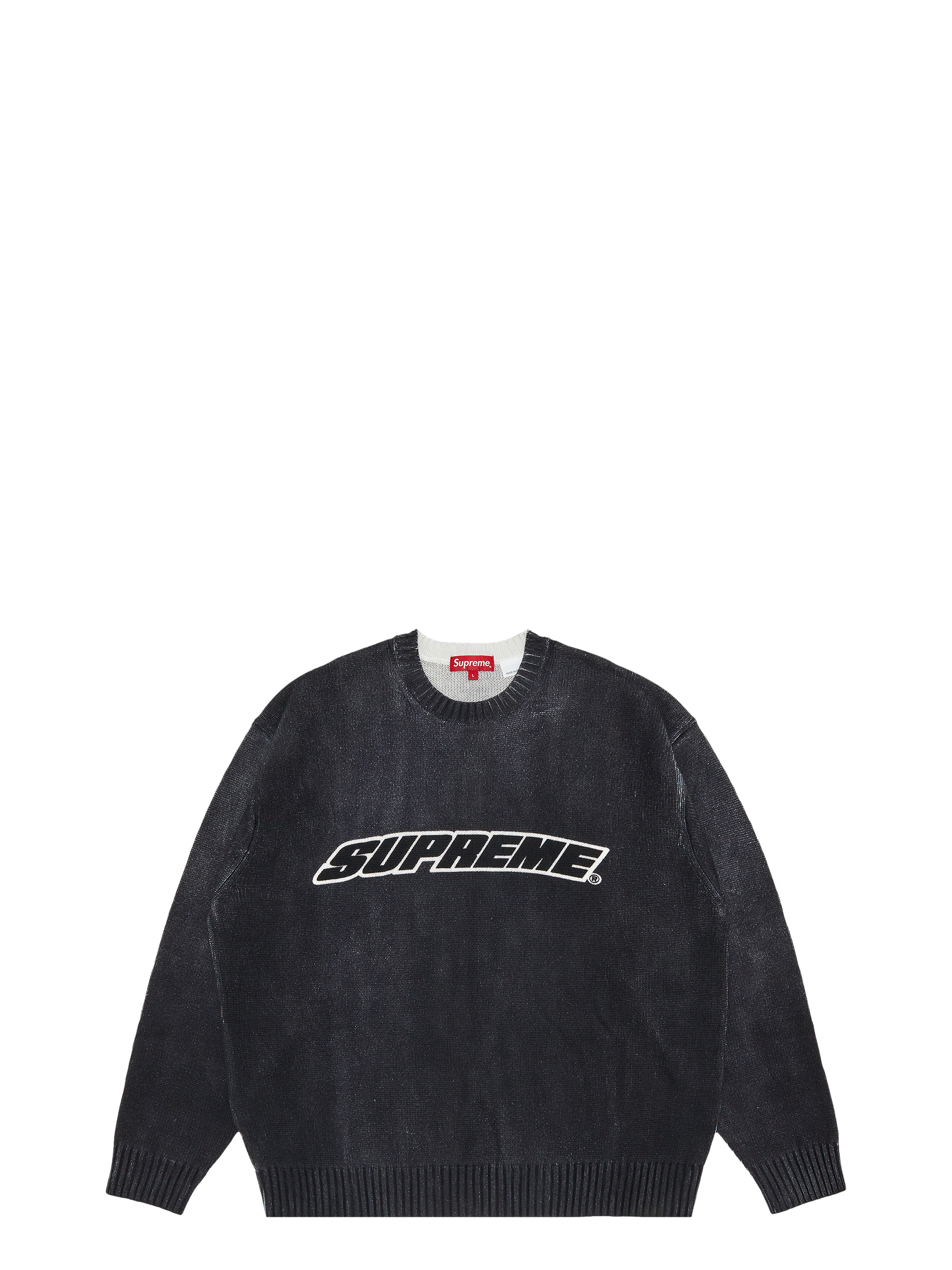 Supreme Printed Washed Sweater - Black | Editorialist