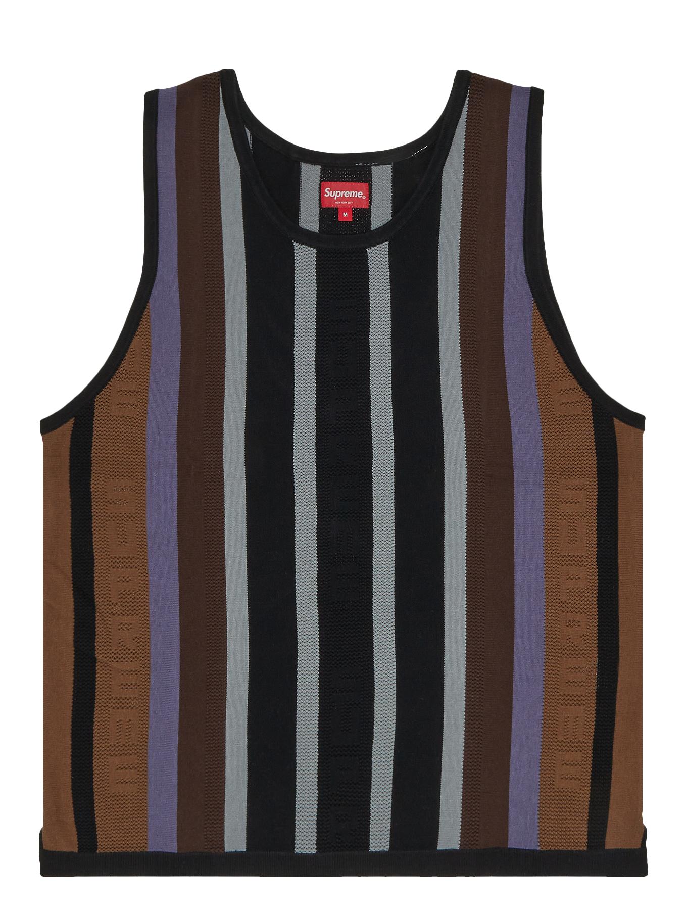 トップス Supreme Stripe Mesh Tank Top Black M Supreme Stripe Mesh Tank Top - Black | Editorialist