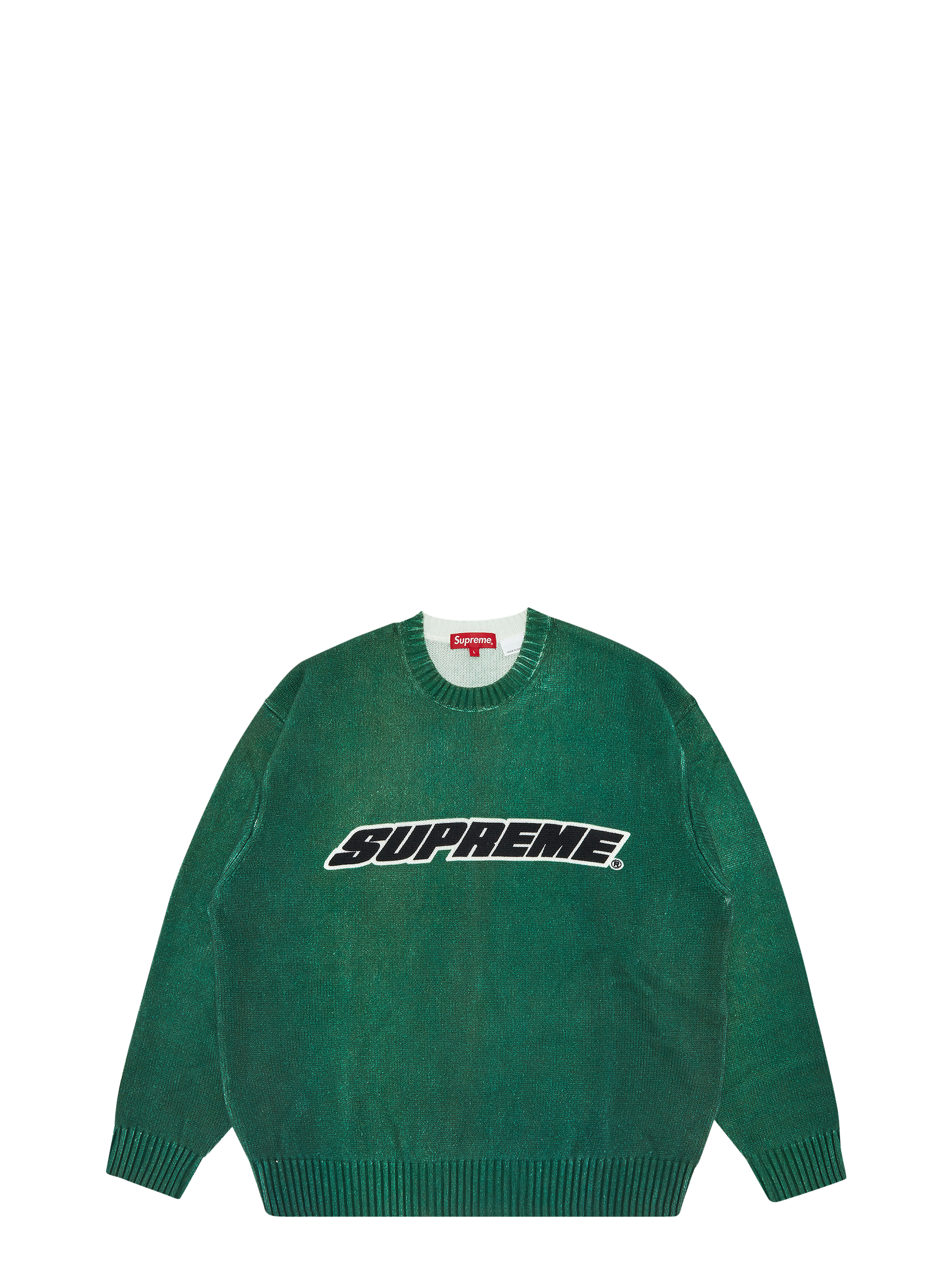 Supreme Printed Washed Crewneck Sweater - Green | Editorialist