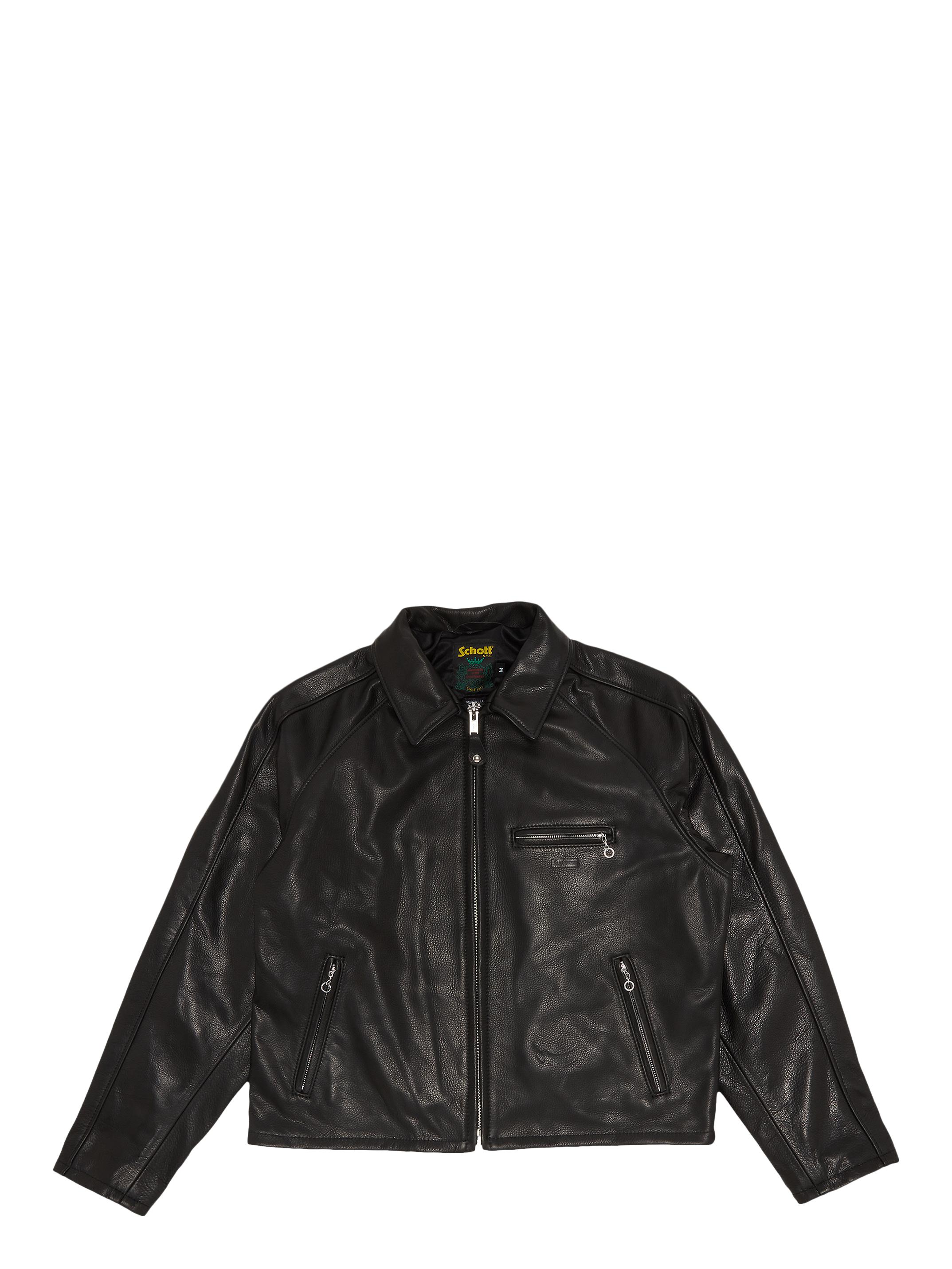 Supreme X Schott Leather Racer Jacket - Black | Editorialist