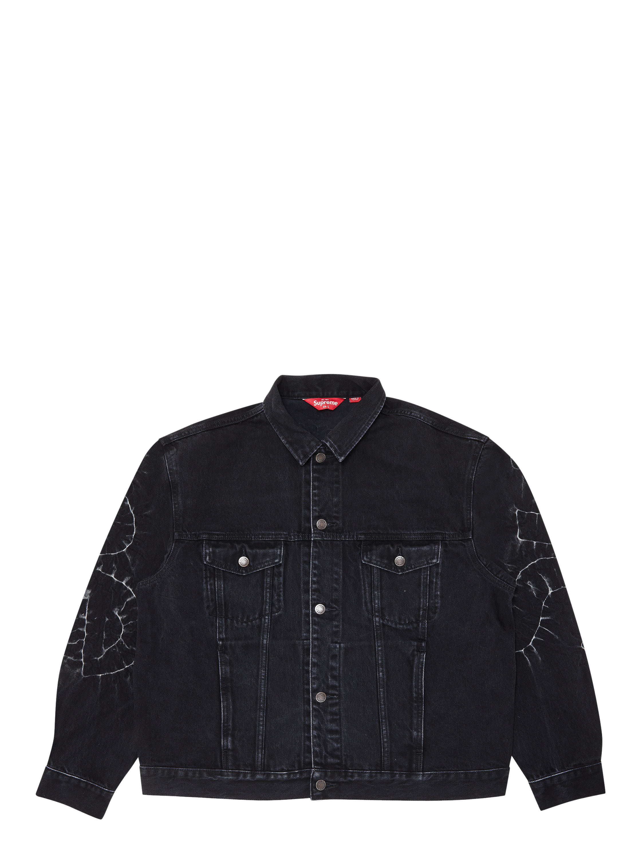 Supreme Radial Embroidered Denim Trucker Jacket - Black | Editorialist