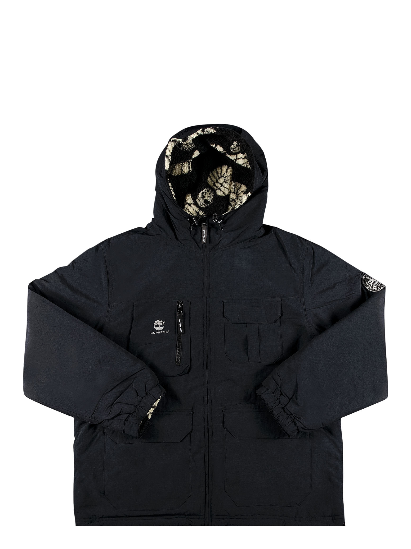 Supreme Curve Logos Ripstop Jacket - Black | Editorialist