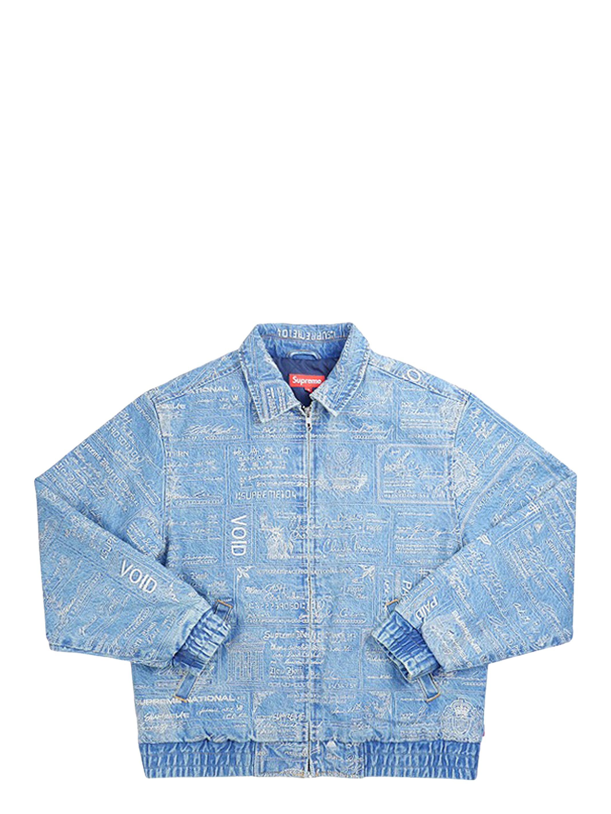 Supreme Checks Embroidered Denim Jacket In Blue | Editorialist