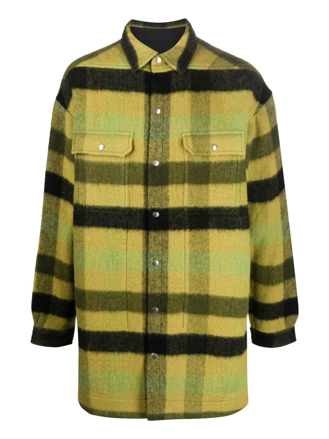 RICK OWENS Plaid-Check Wool Coat