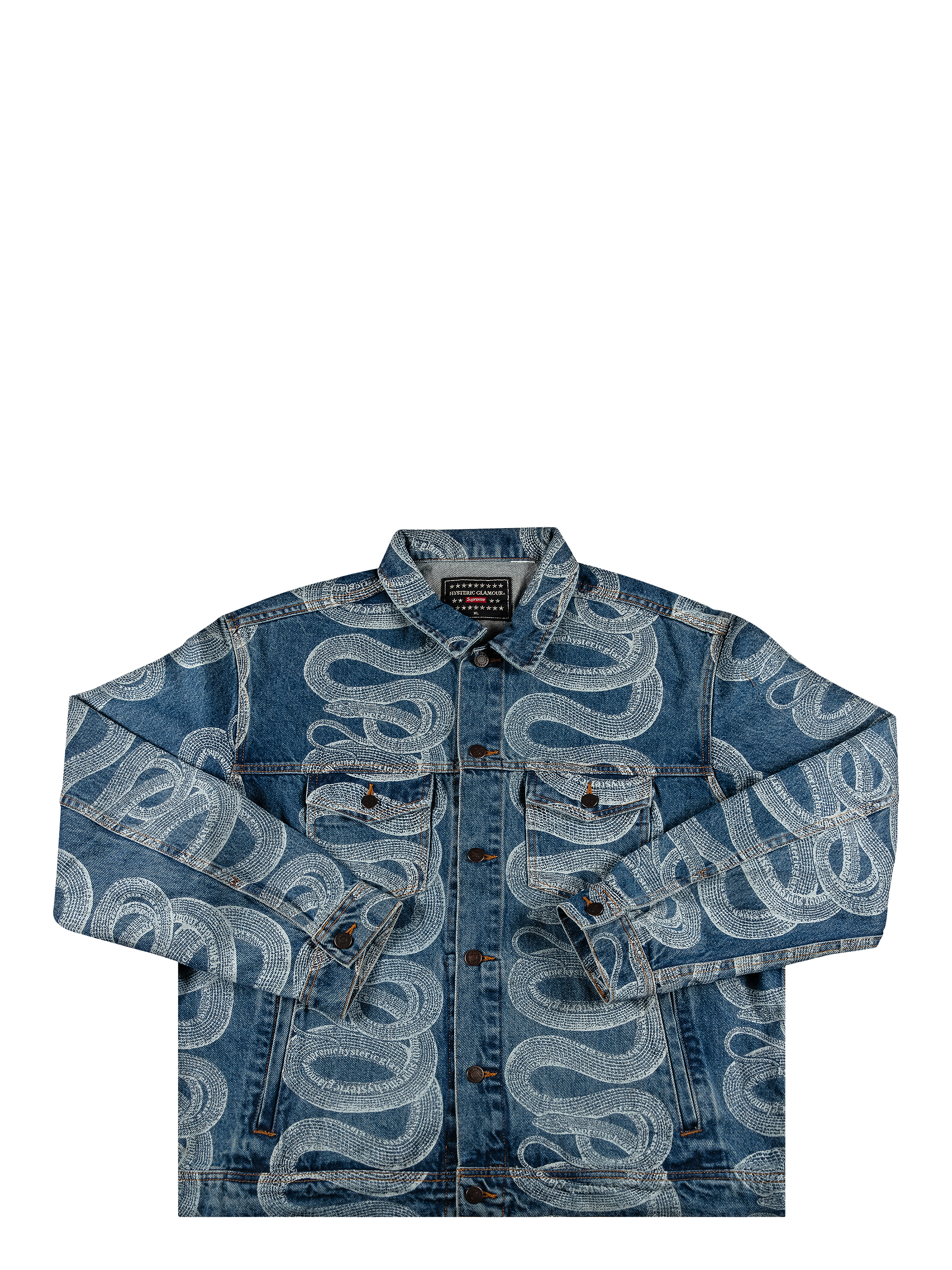Supreme X Hysteric Glamour Snake Denim Trucker Jacket - Blue