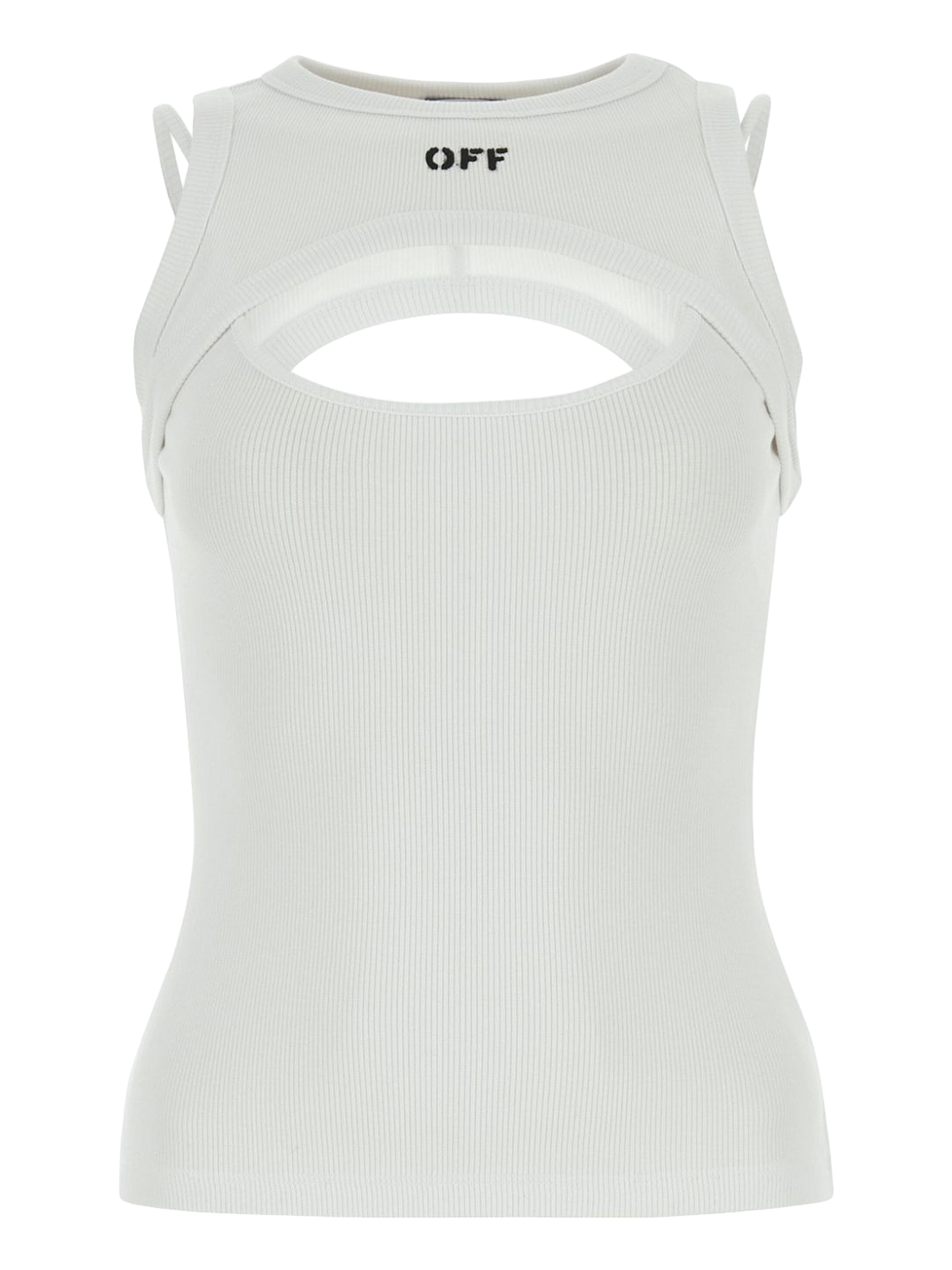 OFF-WHITE Logo-Print Cut-Out Tank Top