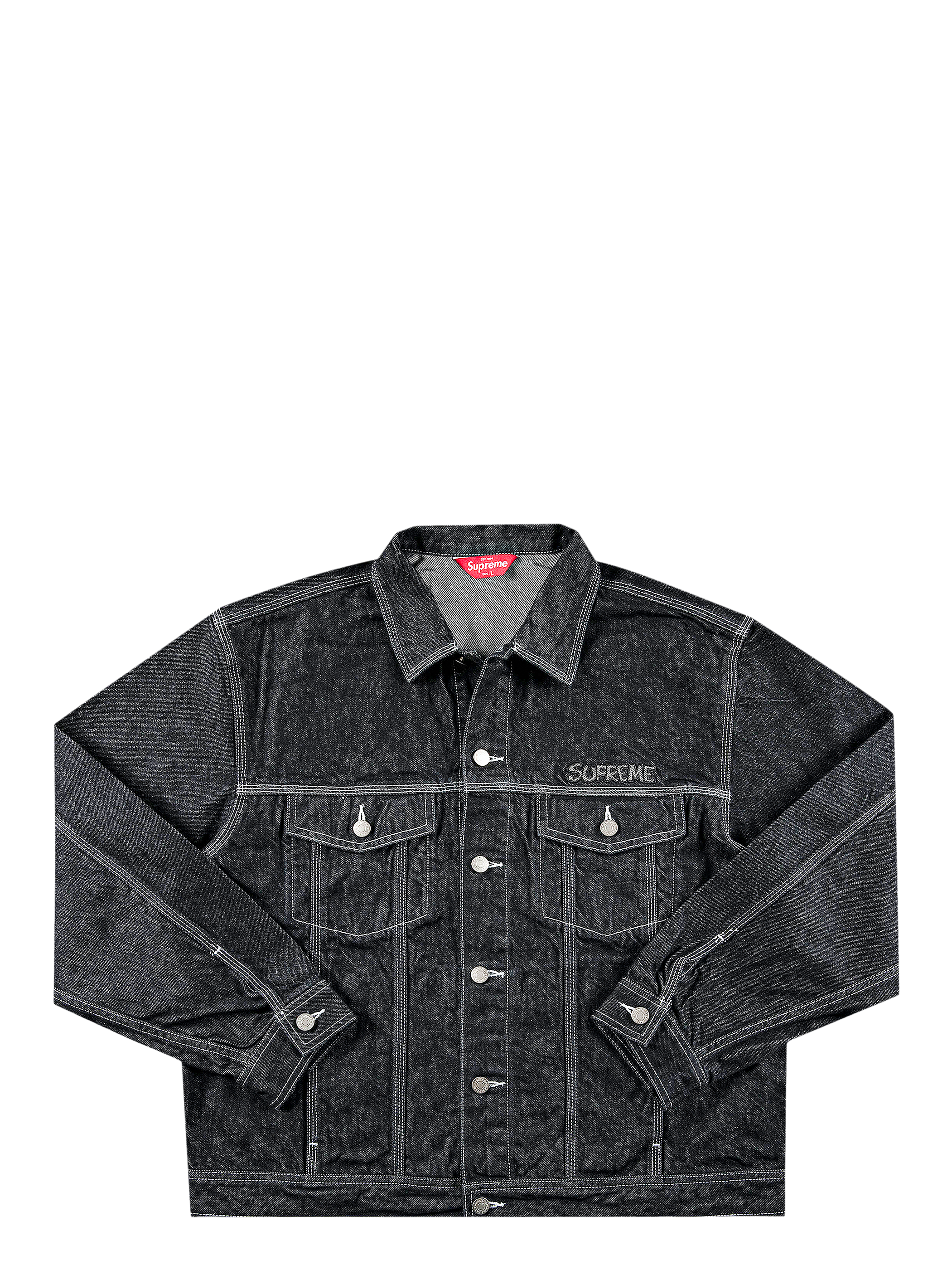 Supreme X Smurfs Denim Trucker Jacket - Black | Editorialist