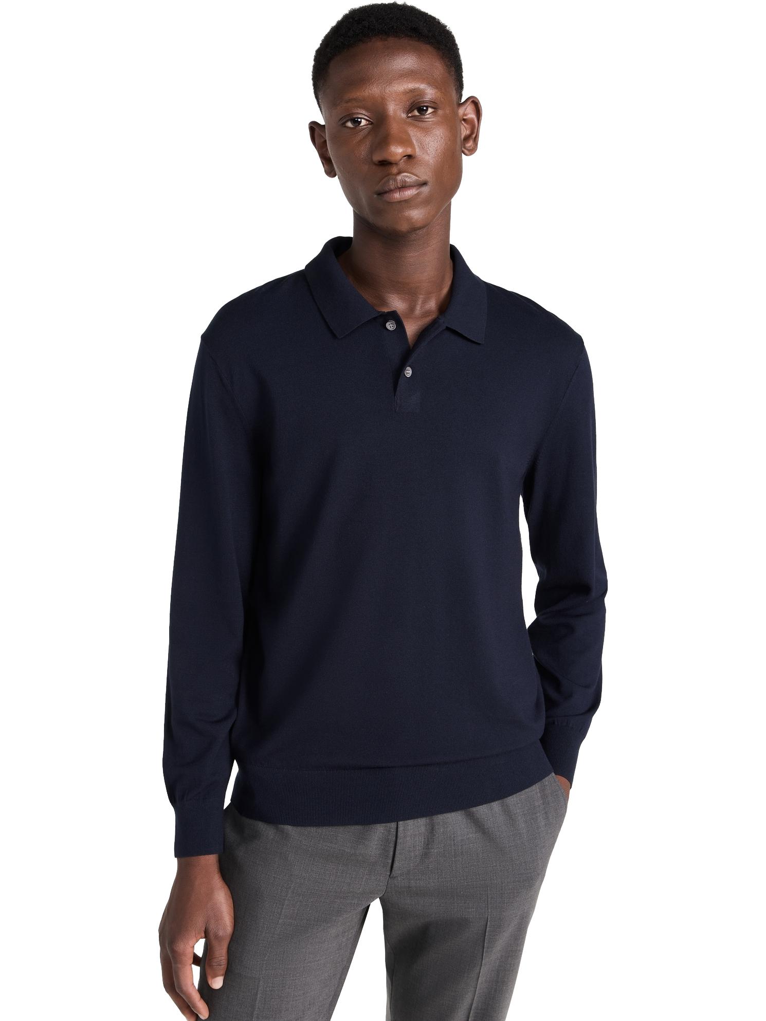 THEORY goris polo long sleeve in light bilen