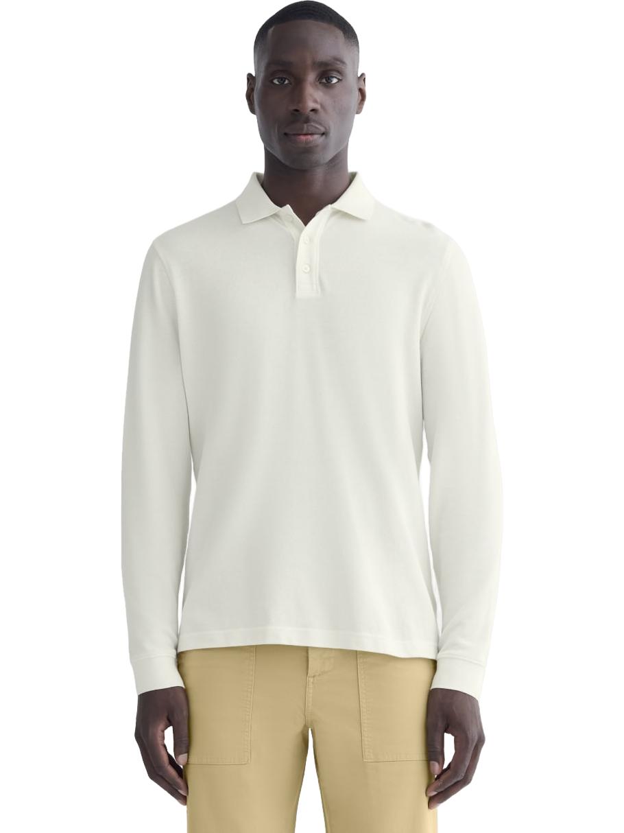 EVERLANE Long-Sleeve Pique Polo TShirt