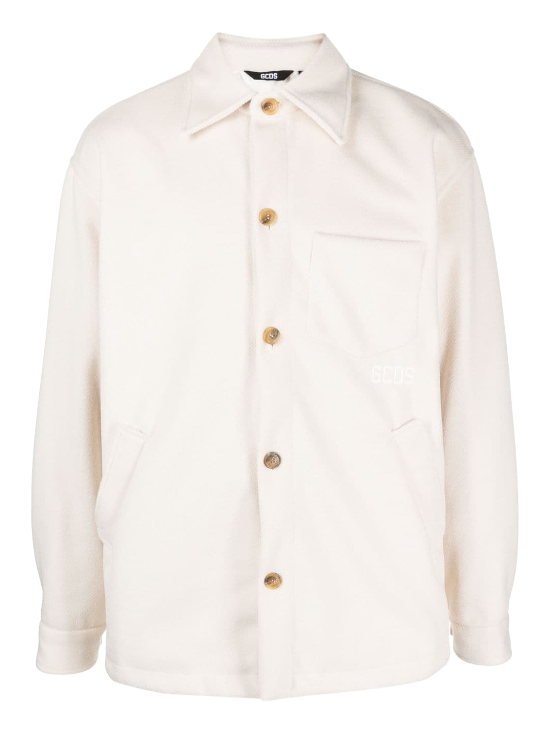 GCDS logo-embroidered overshirt