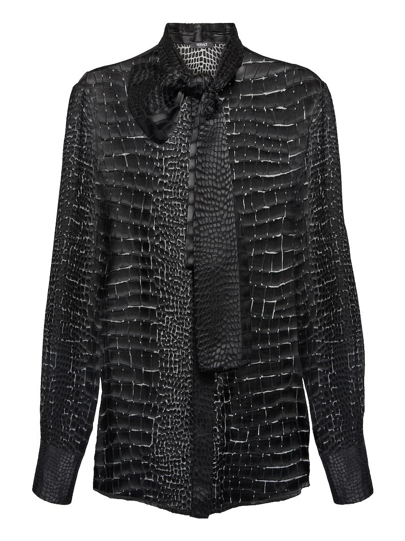 VERSACE Versace Tie-Neck Devoré Shirt