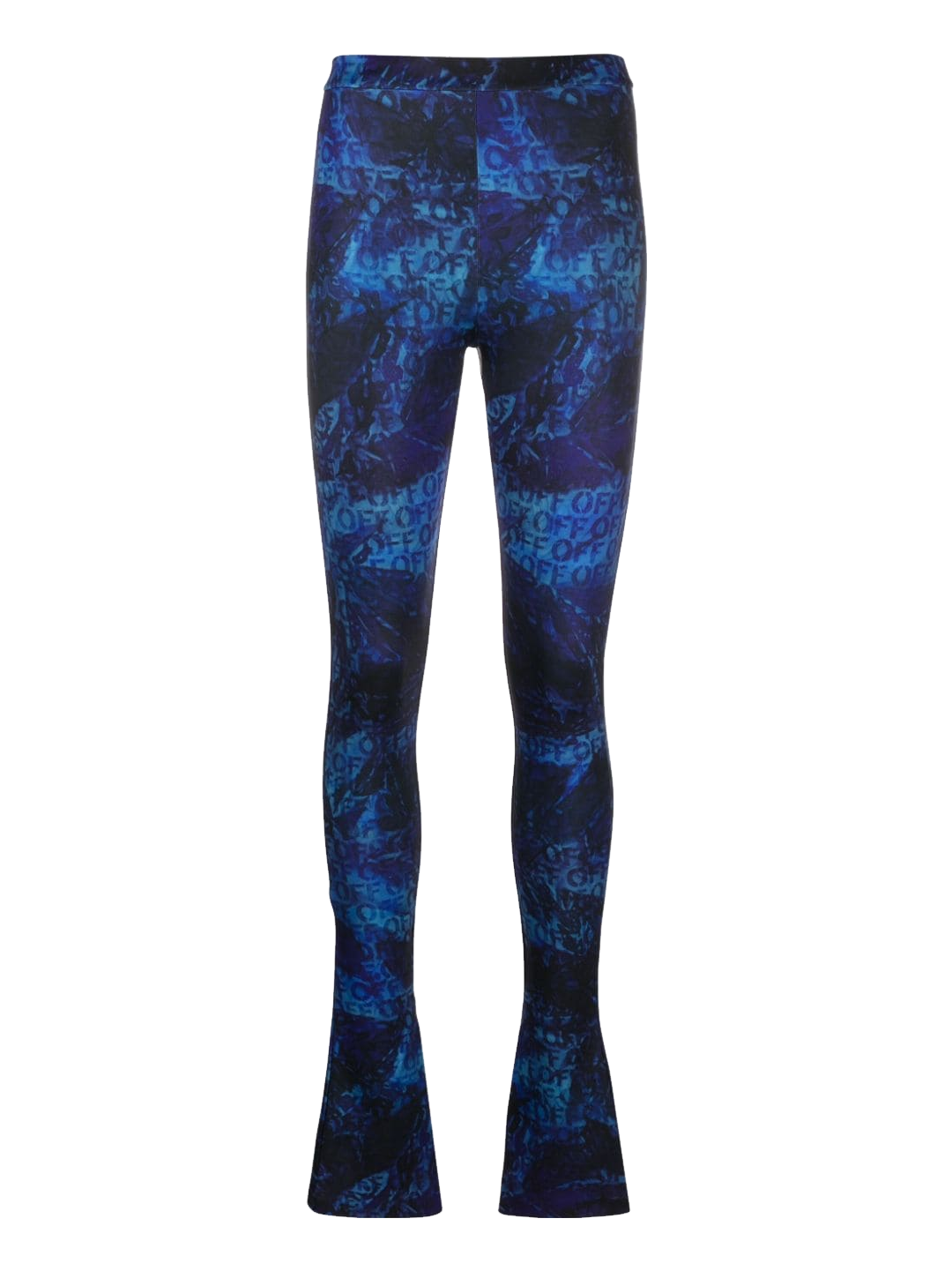 OFF-WHITE all-over logo-print flared trousers