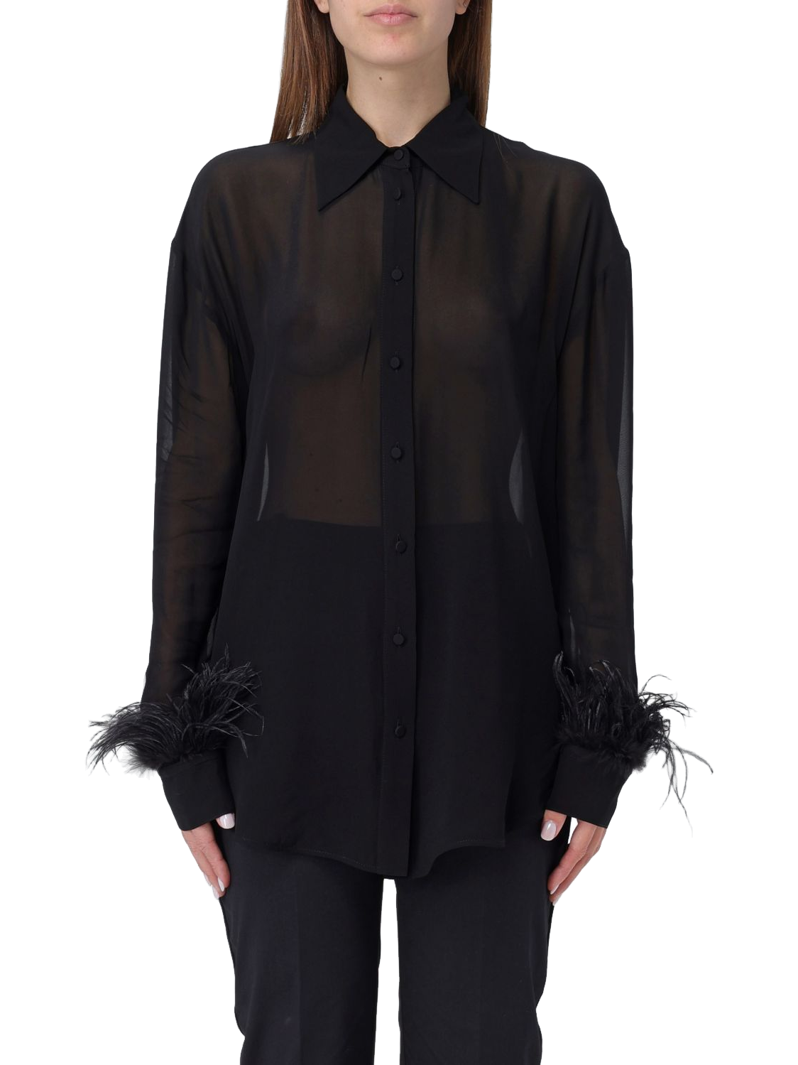 PINKO Pinko Feather-Cuffed Shirt