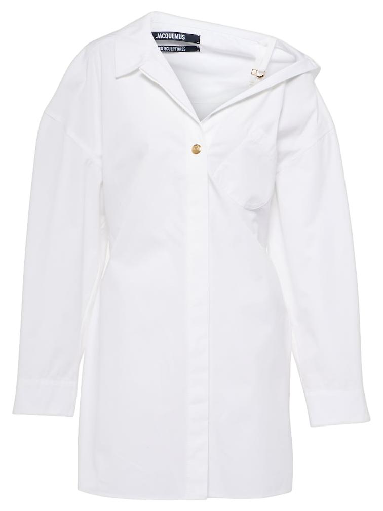 JACQUEMUS Jacquemus La Mini Robe Chemise Cotton Shirt Dress