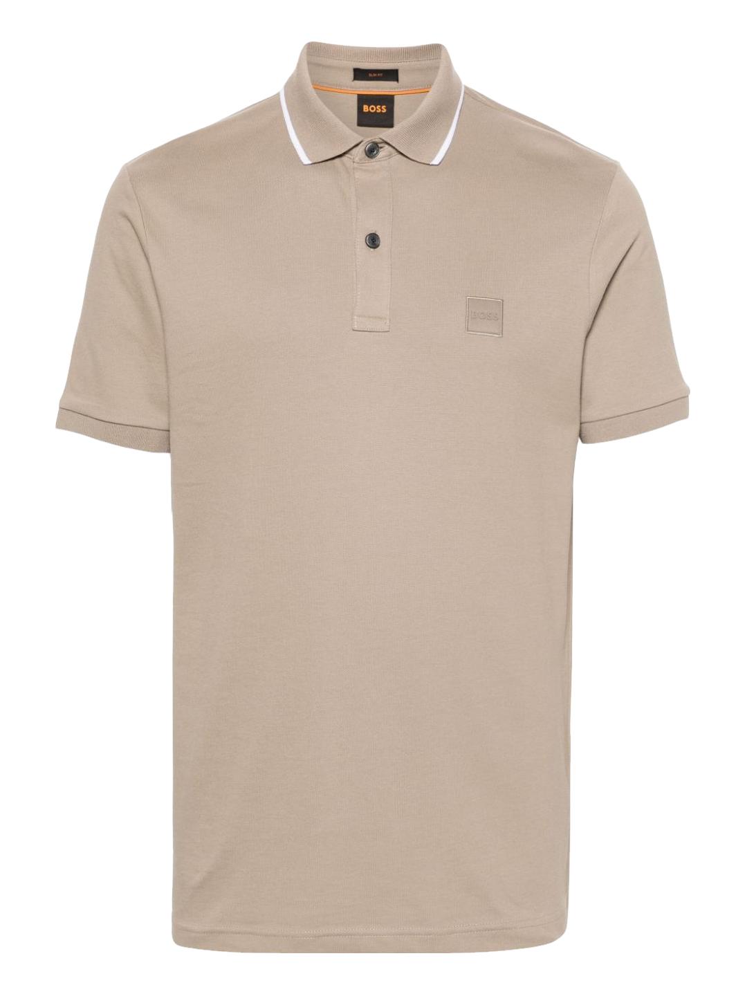BOSS logo-patch piqué polo shirt