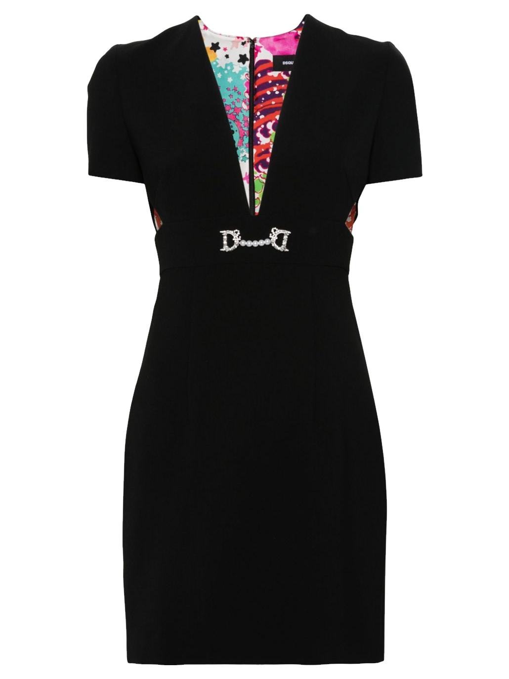 DSQUARED2 Logo-Plaque Cutout-Detail Dress
