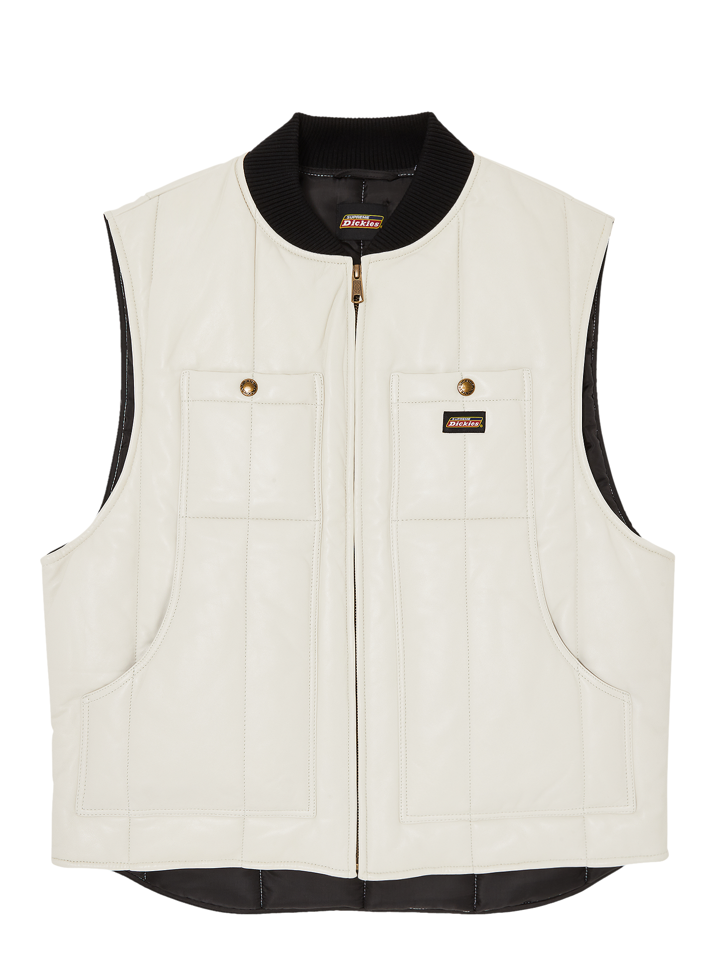 Supreme X Dickies Leather Work Vest - White | Editorialist