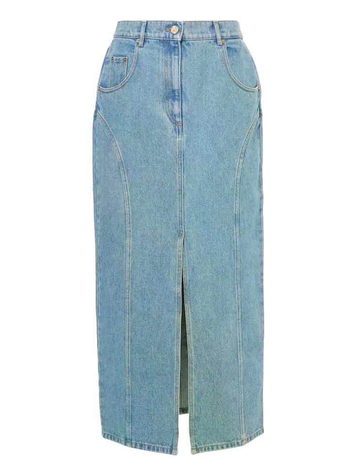 NINA RICCI denim midi skirt