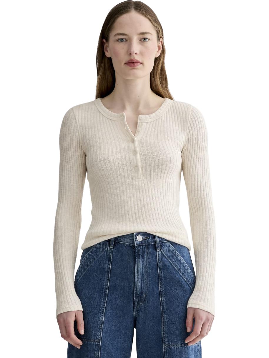 EVERLANE Cozy Rib Henley Top