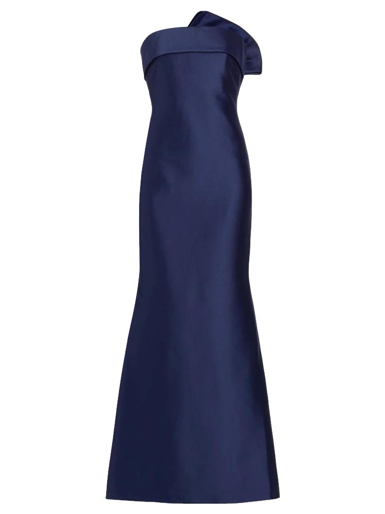 BADGLEY MISCHKA satin strapless gown