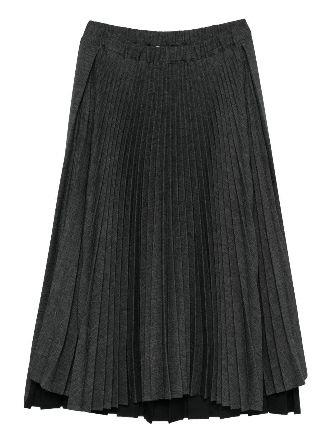 PLAN C Plan C Plissé Midi Skirt