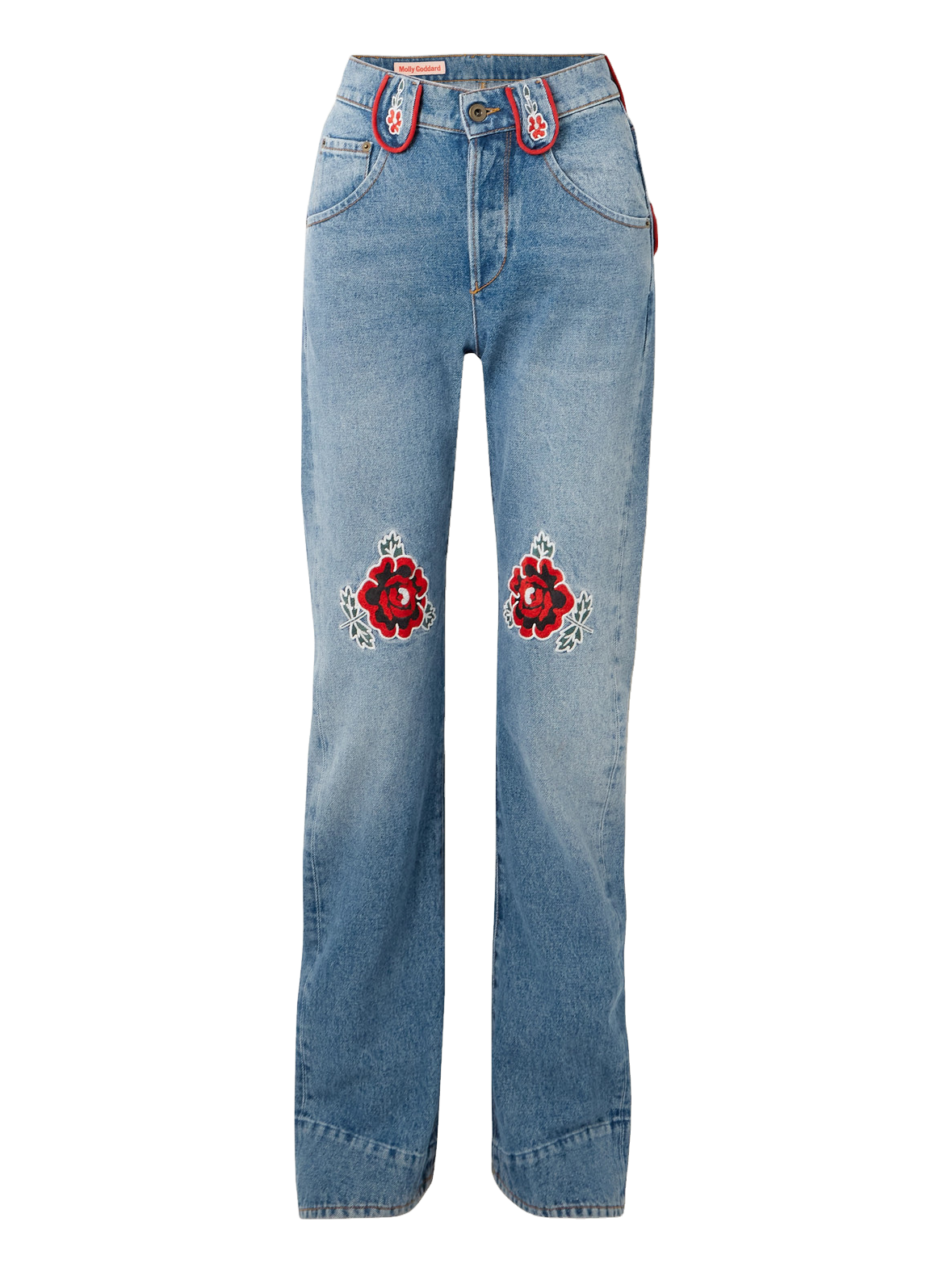 Buy MOLLY GODDARD Dorianna Straight-leg Jeans - Blue At 72% Off