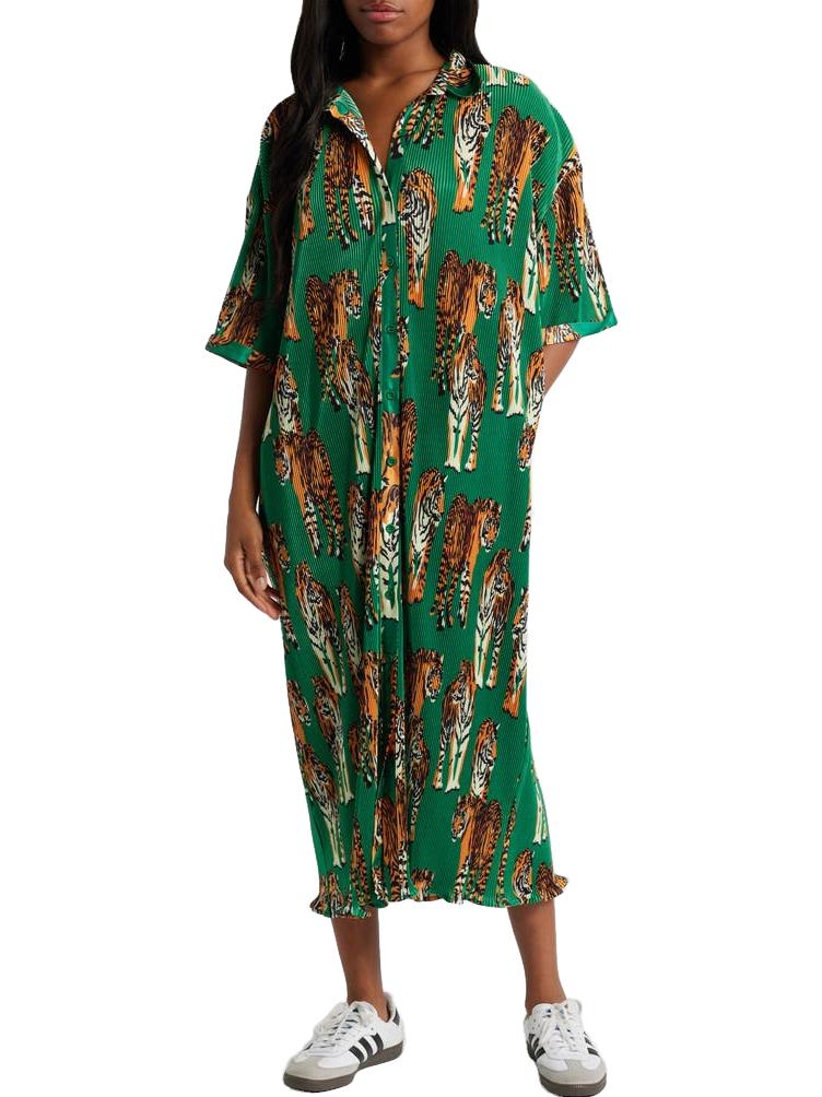 DRESSED IN LALA Dressed in Lala so far so good oversize plissé shirt dress