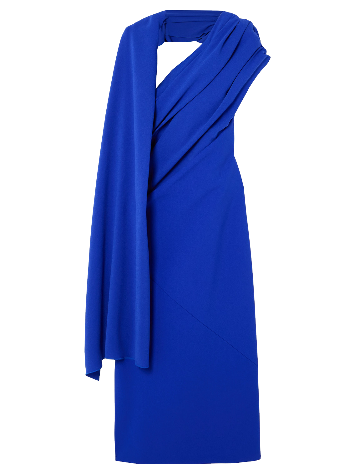 ROKSANDA Cape-Effect Draped Crepe Midi Dress