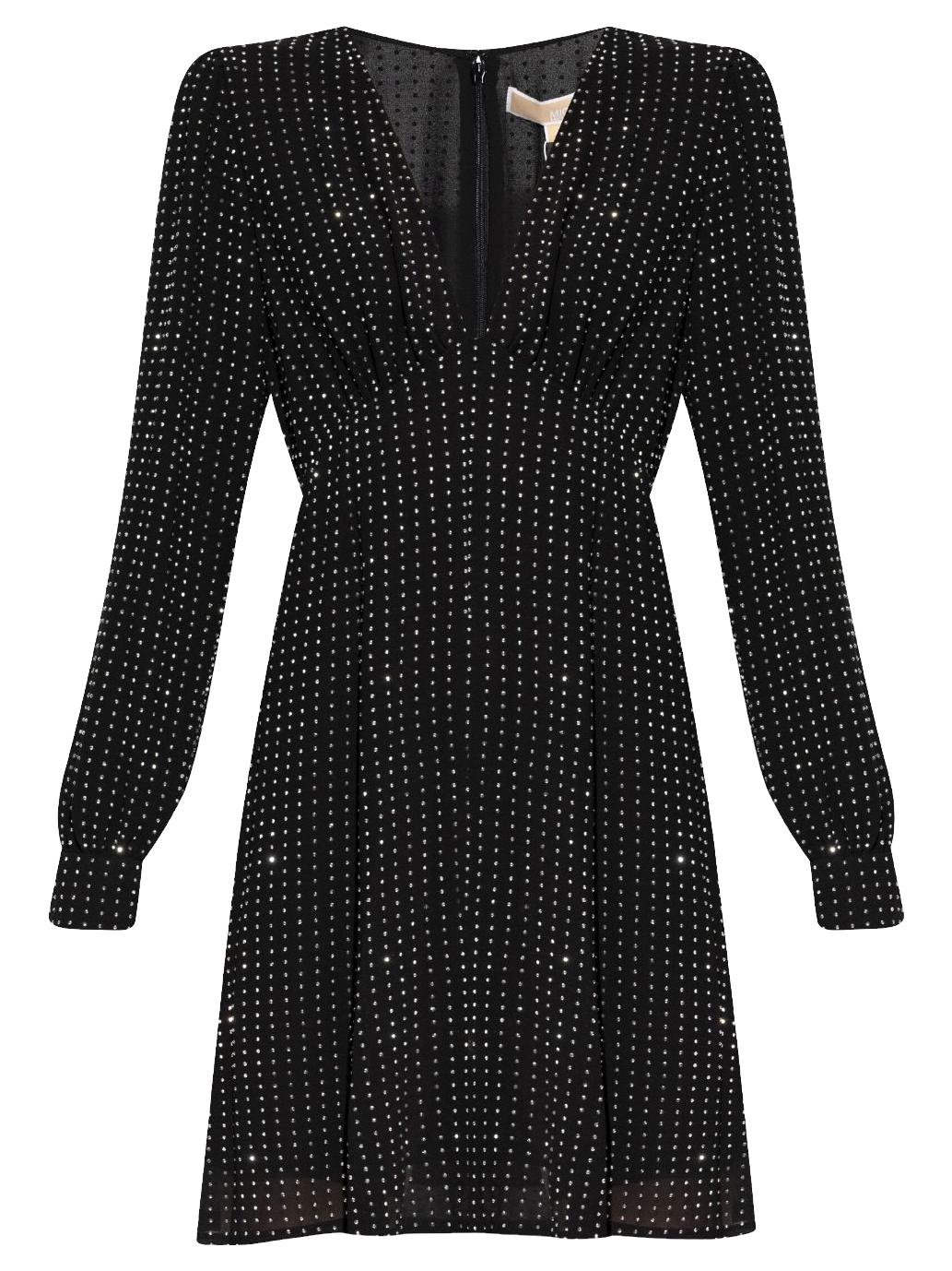 GANNI Ganni Checkered Cotton Ruffle V-Neck Mini Dress