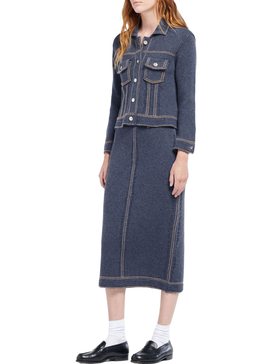 BARRIE Barrie Contrast-Stitch Knitted Jacket
