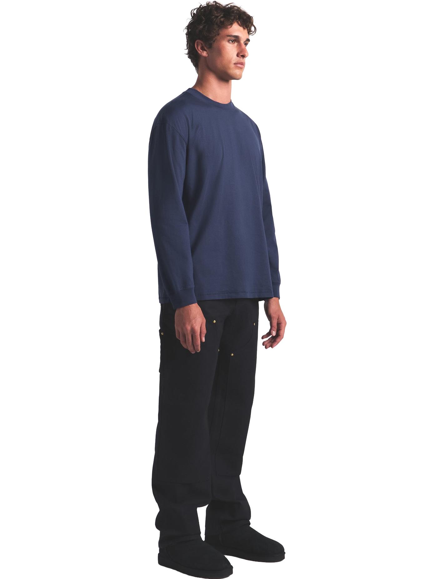 SKIMS mens relaxed long sleeve t shirt | black | medium | heavyweight cotton