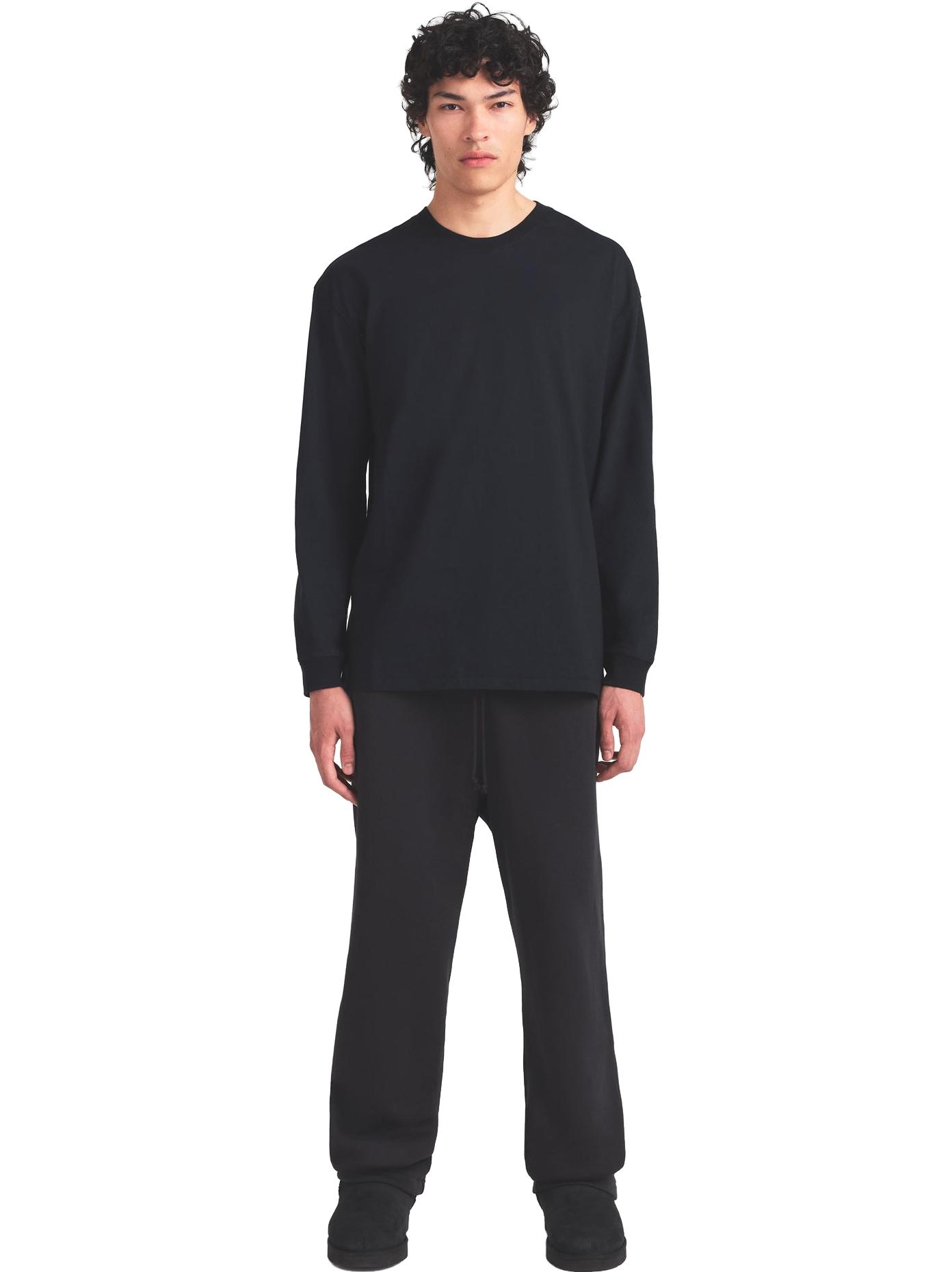 SKIMS mens relaxed long sleeve t shirt | black | medium | heavyweight cotton