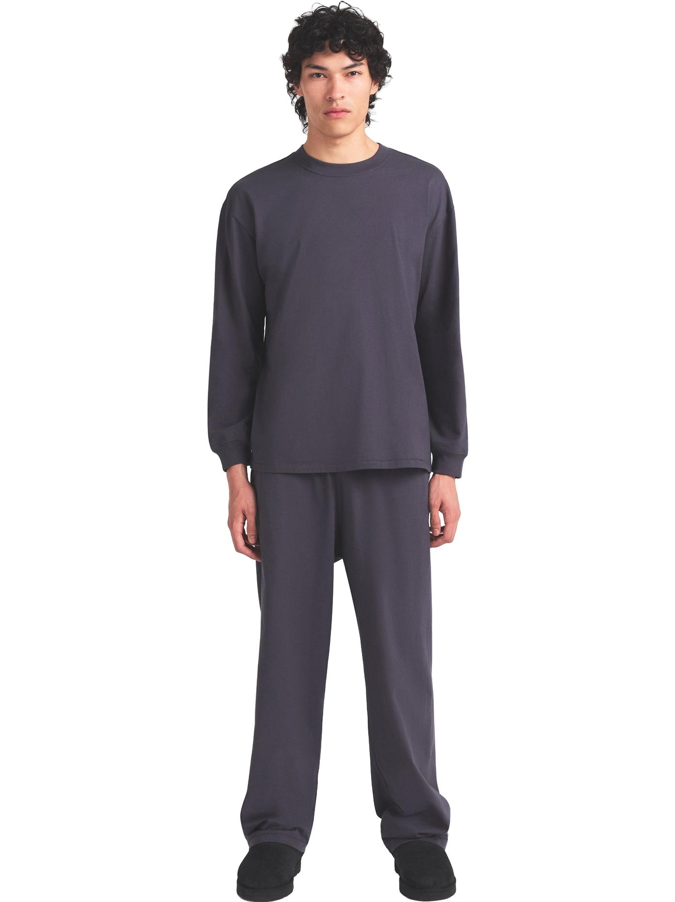 SKIMS mens relaxed long sleeve t shirt | black | medium | heavyweight cotton