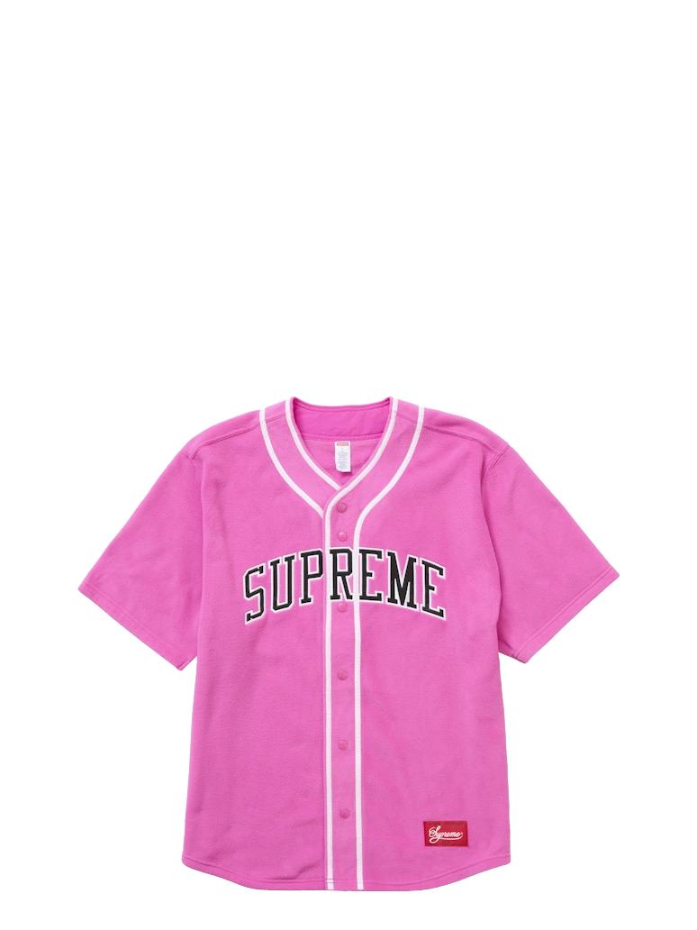 Supreme Polartec Baseball Jersey - Pink | Editorialist