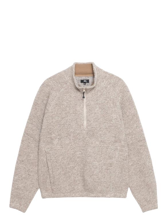 StüSsy Wool Blend Sherpa Pullover - Black | Editorialist