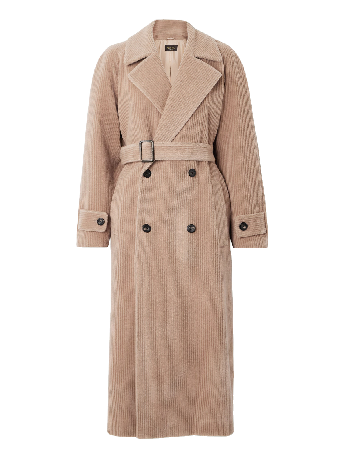 LORO PIANA Double-Breasted Belted Cashmere-Corduroy Trench Coat