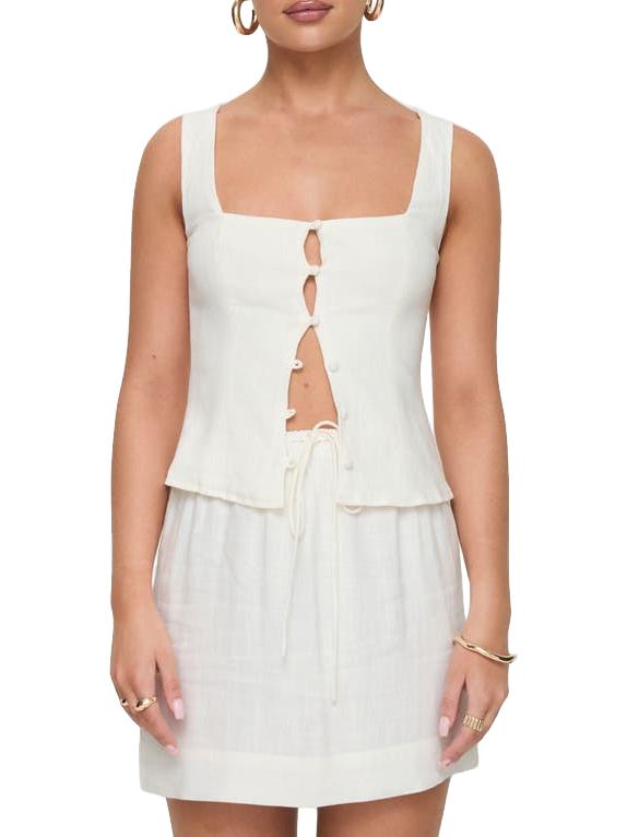 PRINCESS POLLY Princess Polly Zanda Keyhole Button-Up Tank