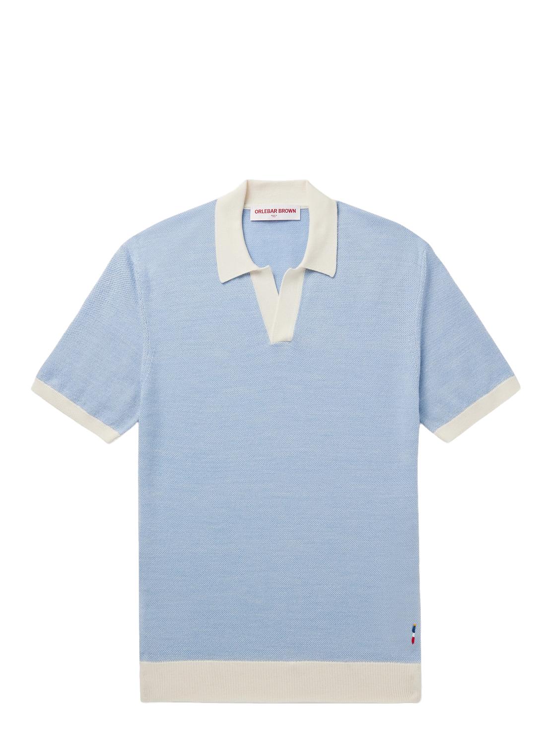 ORLEBAR BROWN Orlebar Brown - Horton Slim-Fit Wool and Cotton-Blend Polo Shirt - Men - Blue - S