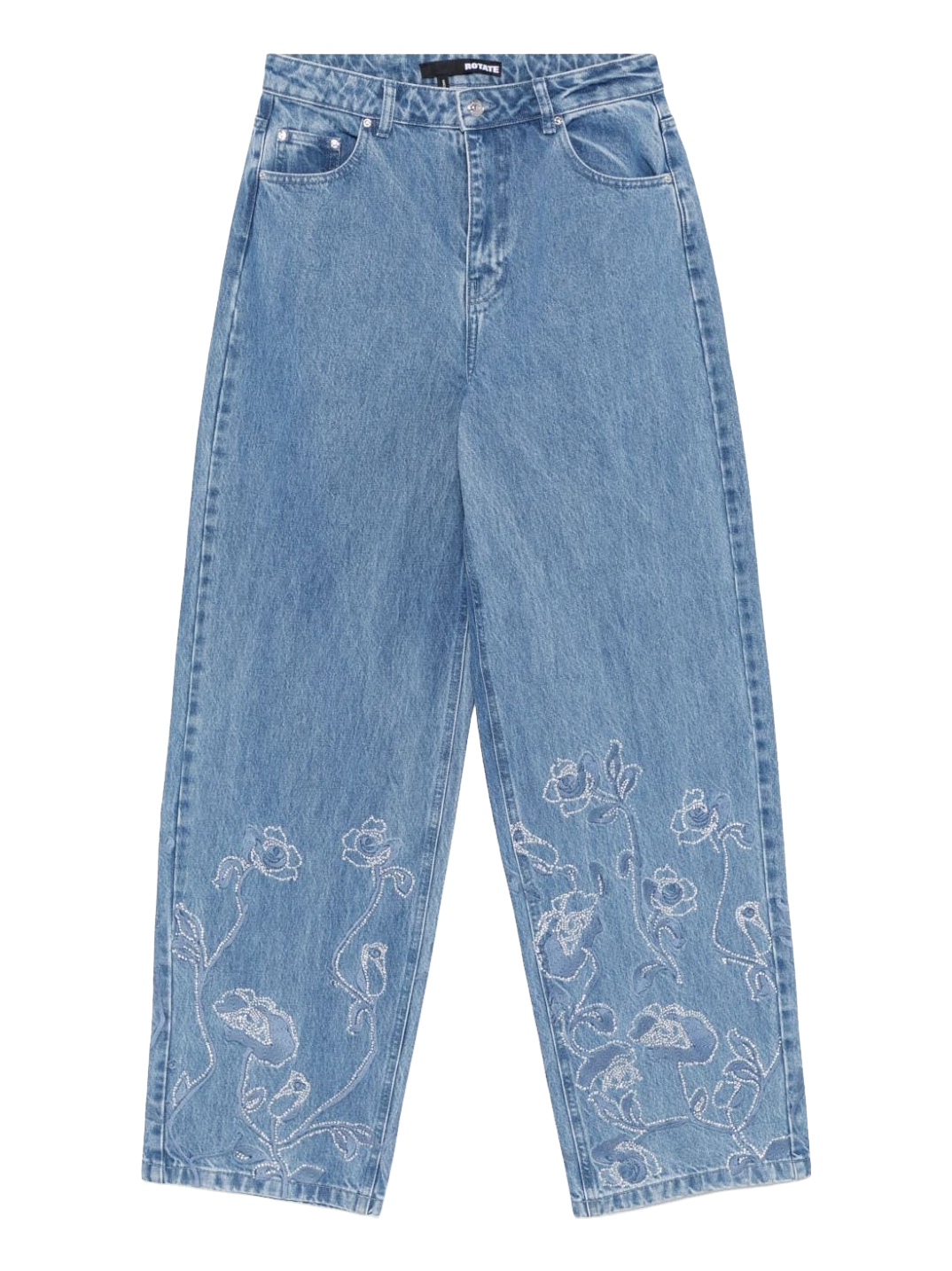 ROTATE BY BIRGER CHRISTENSEN ROTATE BIRGER CHRISTENSEN Rhinestoned Wide-Leg Jeans