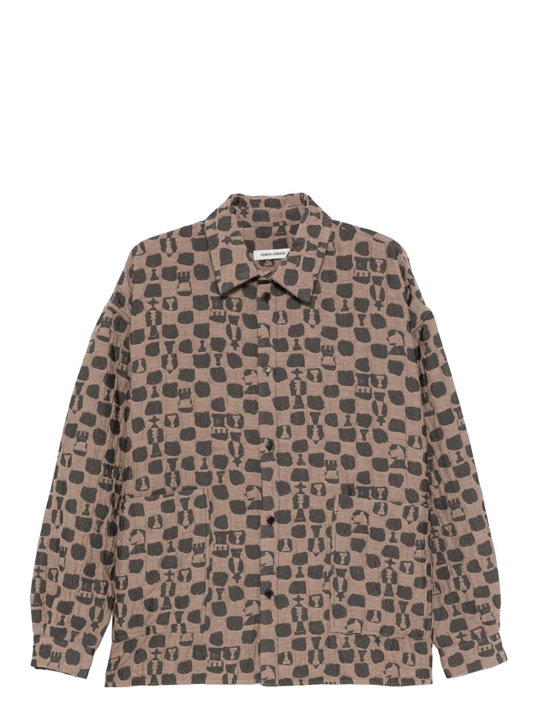 ERL all-over logo print corduroy shirt